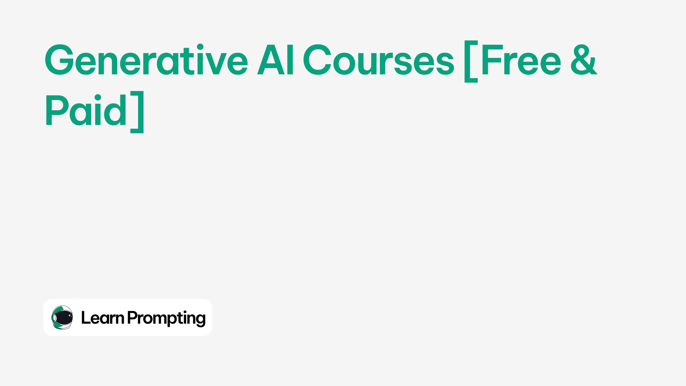 Top 20 Generative AI Courses [Free & Paid]