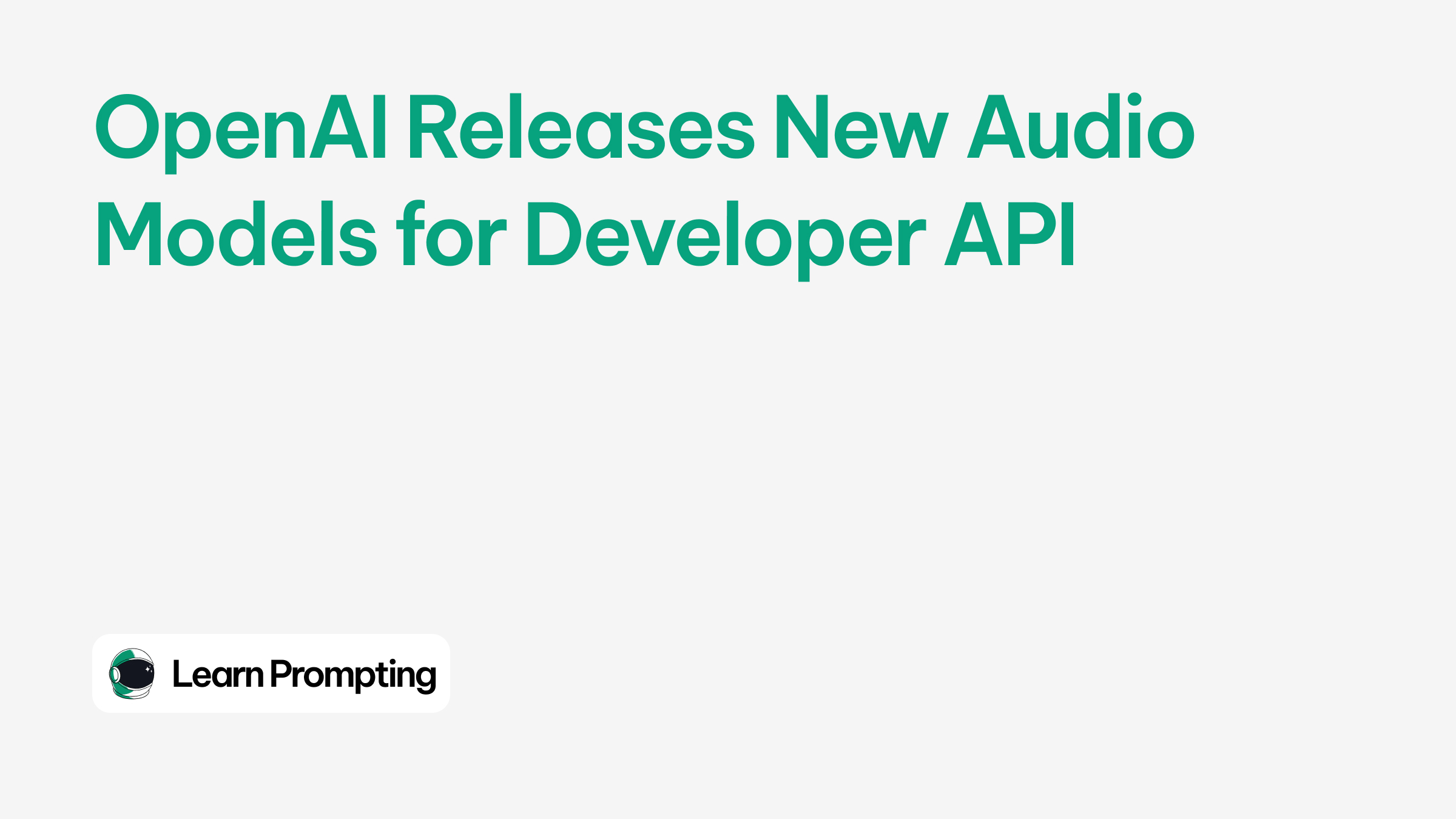 OpenAI Releases New Audio Models for Developer API